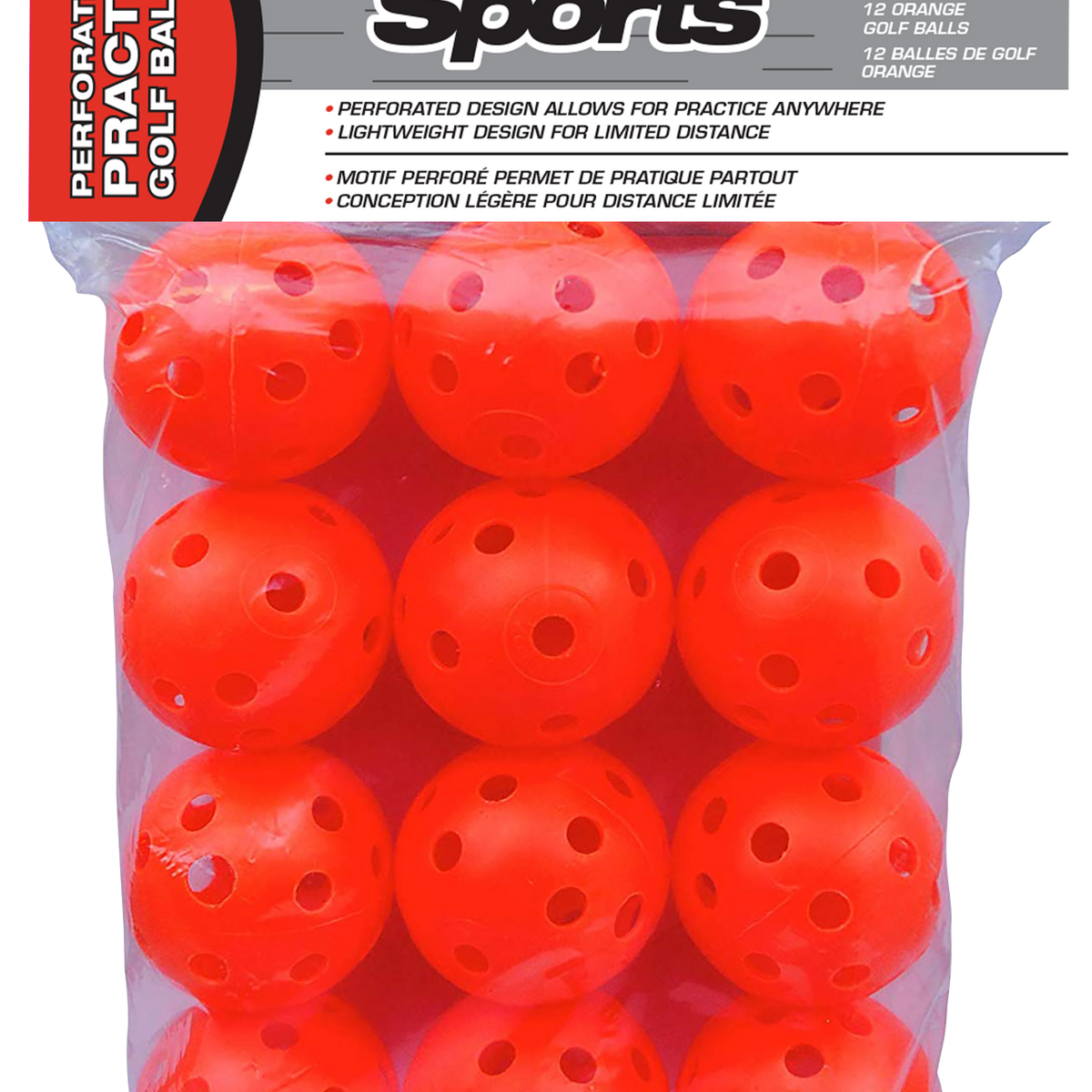 Practice Balls Perforated 12ct - Orange – vwgolfgrips.com