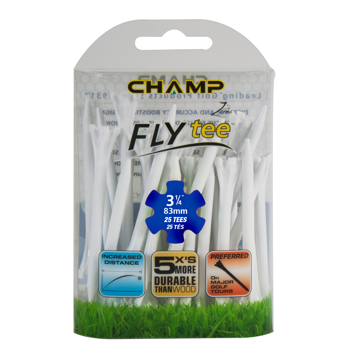 Zarma Plastic Fly Tee 3 1/4" - Packs of 25 – vwgolfgrips.com